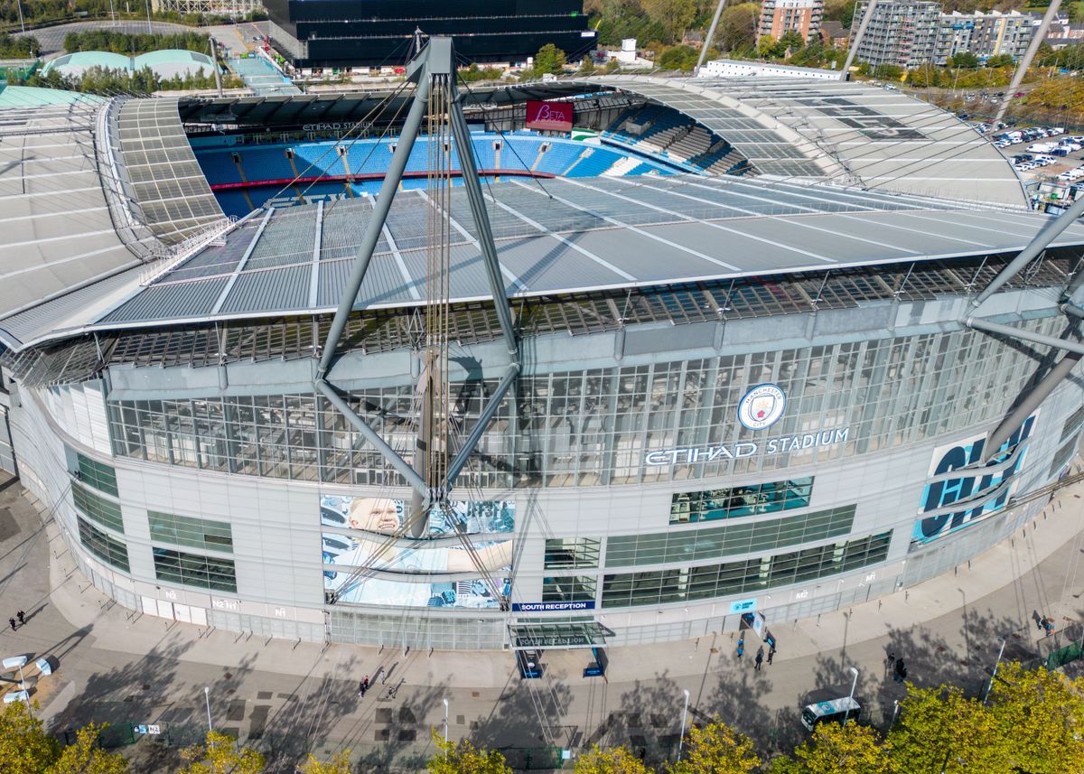 'The Etihad' Poster, picture, metal print, paint by Airpower Art | Displate