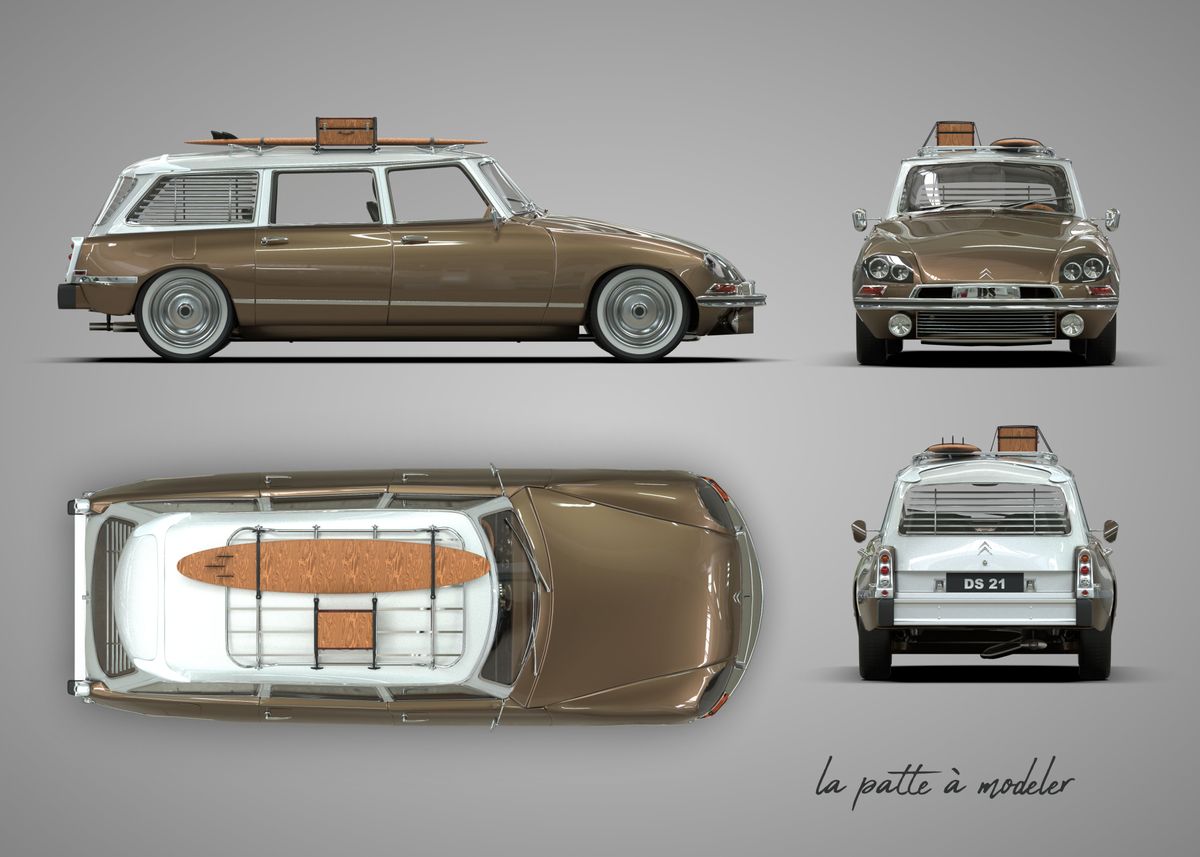 'Citroen DS Estate' Poster, picture, metal print, paint by ...