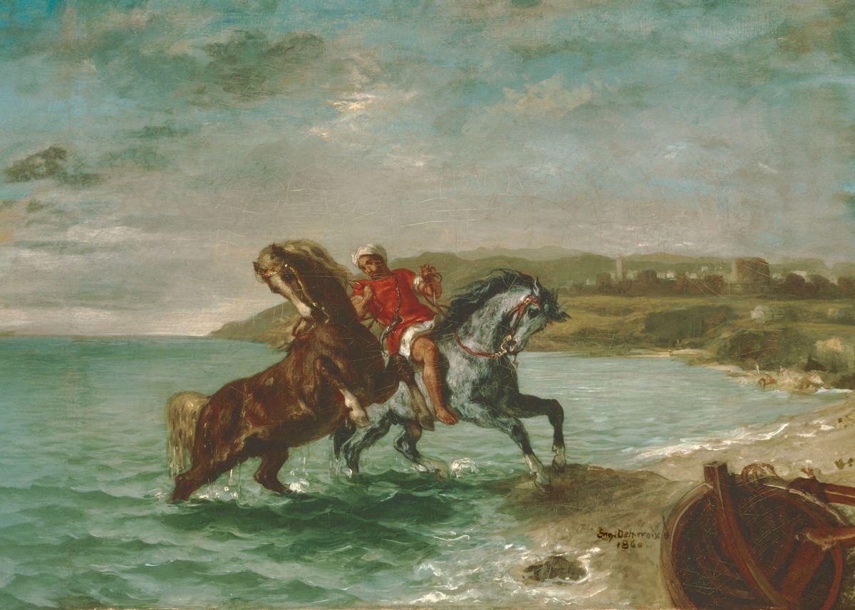 'Horses Coming Out of sea' Poster, picture, metal print, paint by ...