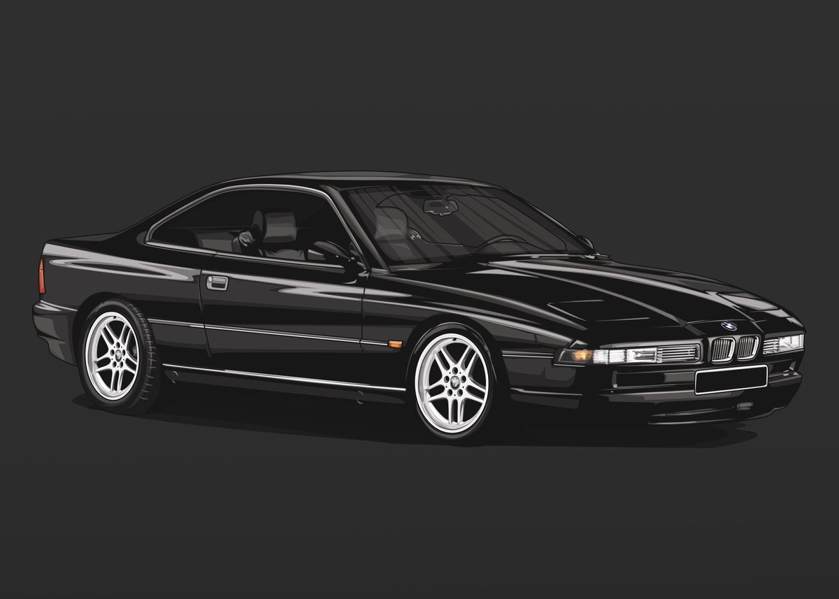 'BMW 850i E31 Black Classic' Poster, picture, metal print, paint by ...