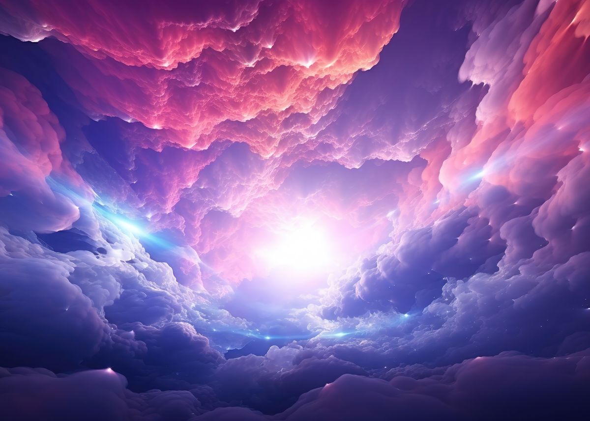'Borderline Magic Skies' Poster, picture, metal print, paint by ...