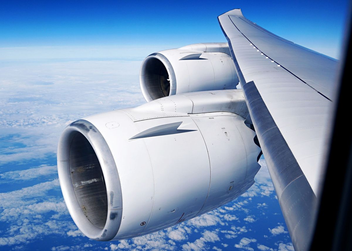 '747 Engines and Wing' Poster, picture, metal print, paint by Coby ...