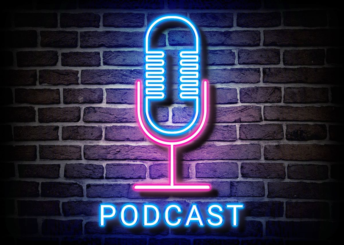 'Podcast Neon' Poster, picture, metal print, paint by CRAFTSSSTUDIO ...
