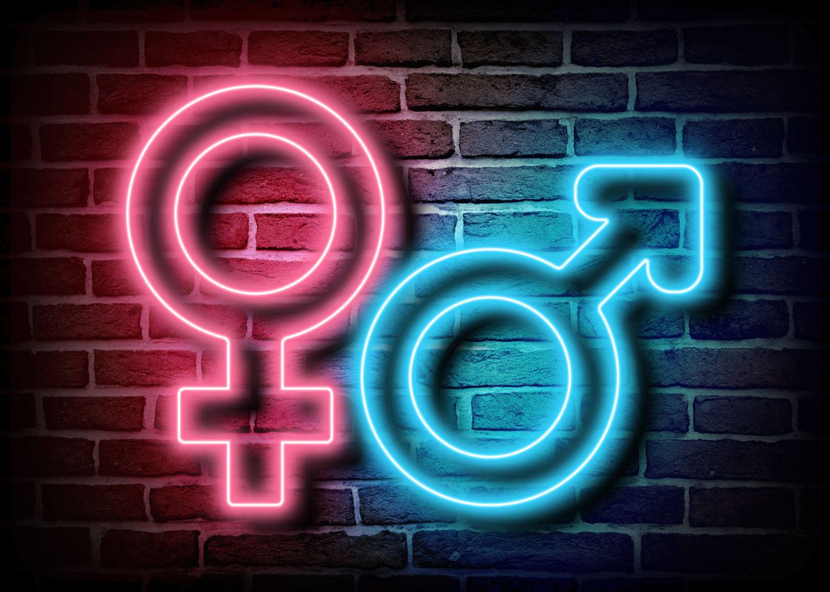 'Male Female Neon' Poster, picture, metal print, paint by CRAFTSSSTUDIO ...