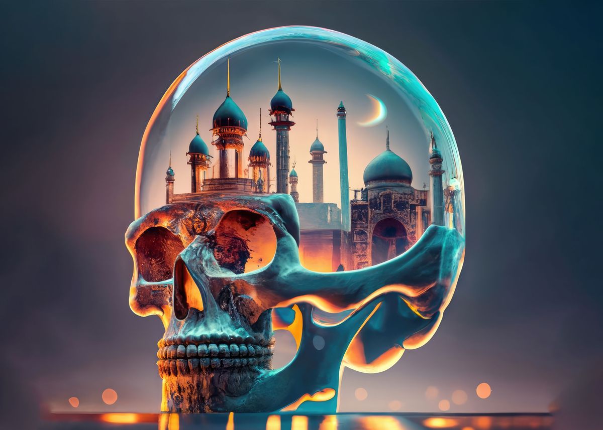 'Human Skull Skeleton ART' Poster, picture, metal print, paint by Mason ...