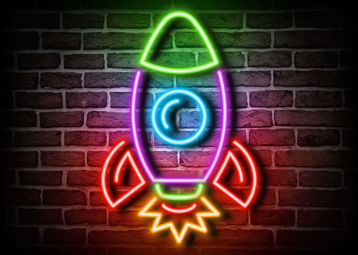 'Rocket Neon' Poster by CRAFTSSSTUDIO | Displate