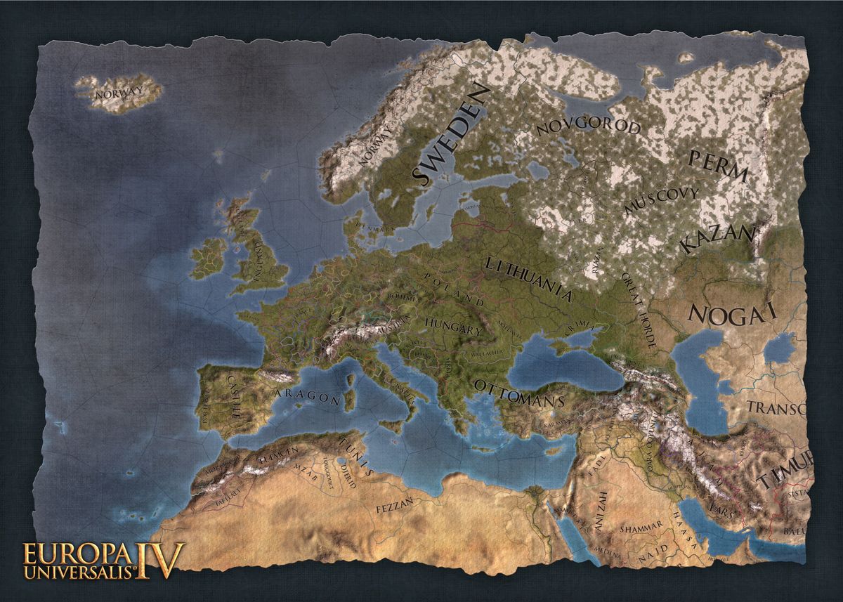 'Europe Blue Terrain' Poster by Europa Universalis IV | Displate