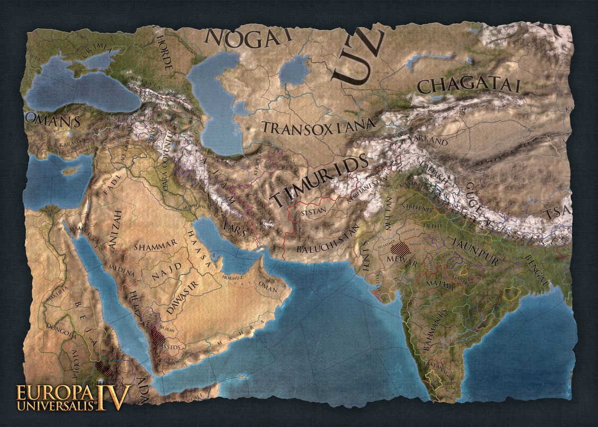 'Middle East Blue Map' Poster, picture, metal print, paint by Europa ...