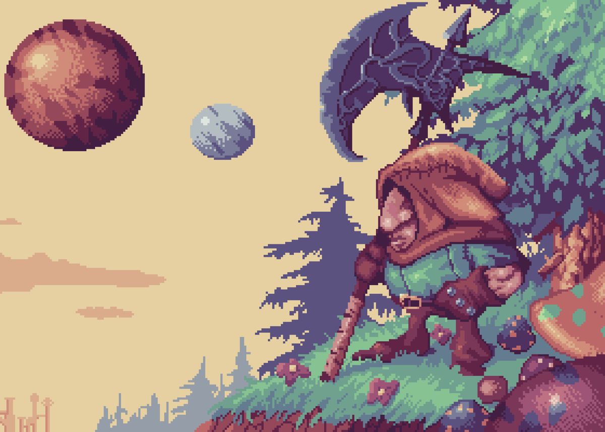 'Pixels Art Amiga Sentry' Poster, picture, metal print, paint by Mike ...