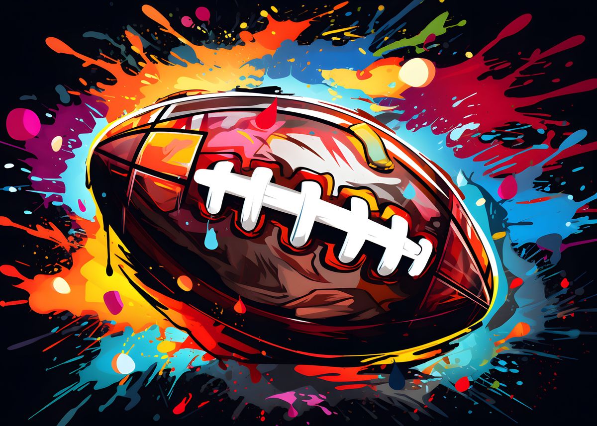 'American Football Art' Poster, picture, metal print, paint by Amazing ...