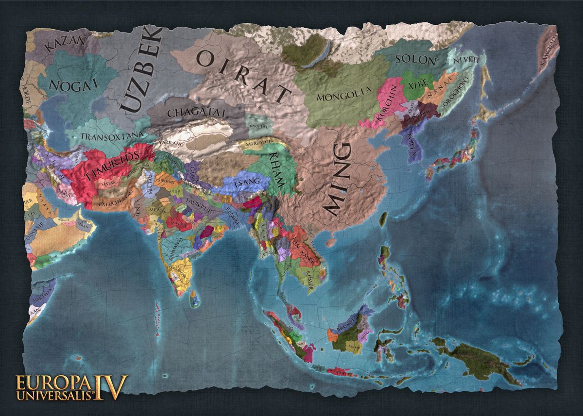 'Asia Blue Map' Poster, picture, metal print, paint by Europa ...