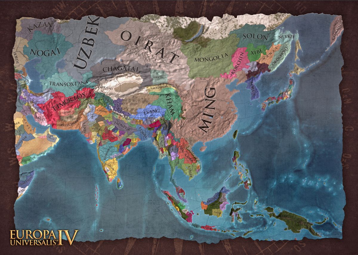 'Asia Brown Map' Poster, picture, metal print, paint by Europa ...