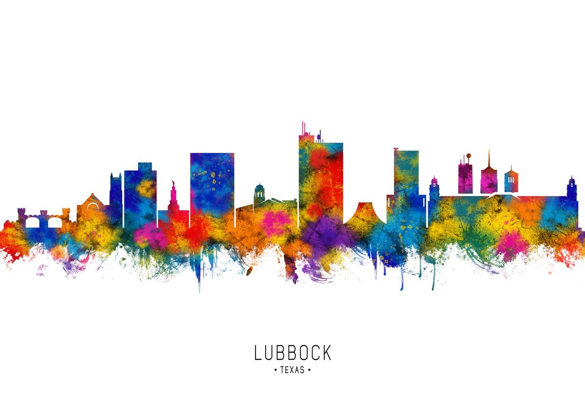 'Lubbock Skyline' Poster, picture, metal print, paint by Towseef Dar ...