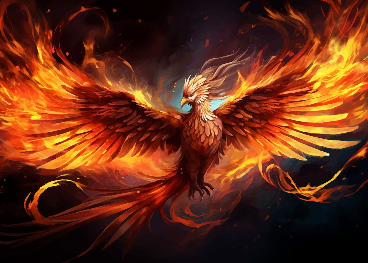 'Phoenix' Poster, picture, metal print, paint by marry Jones | Displate