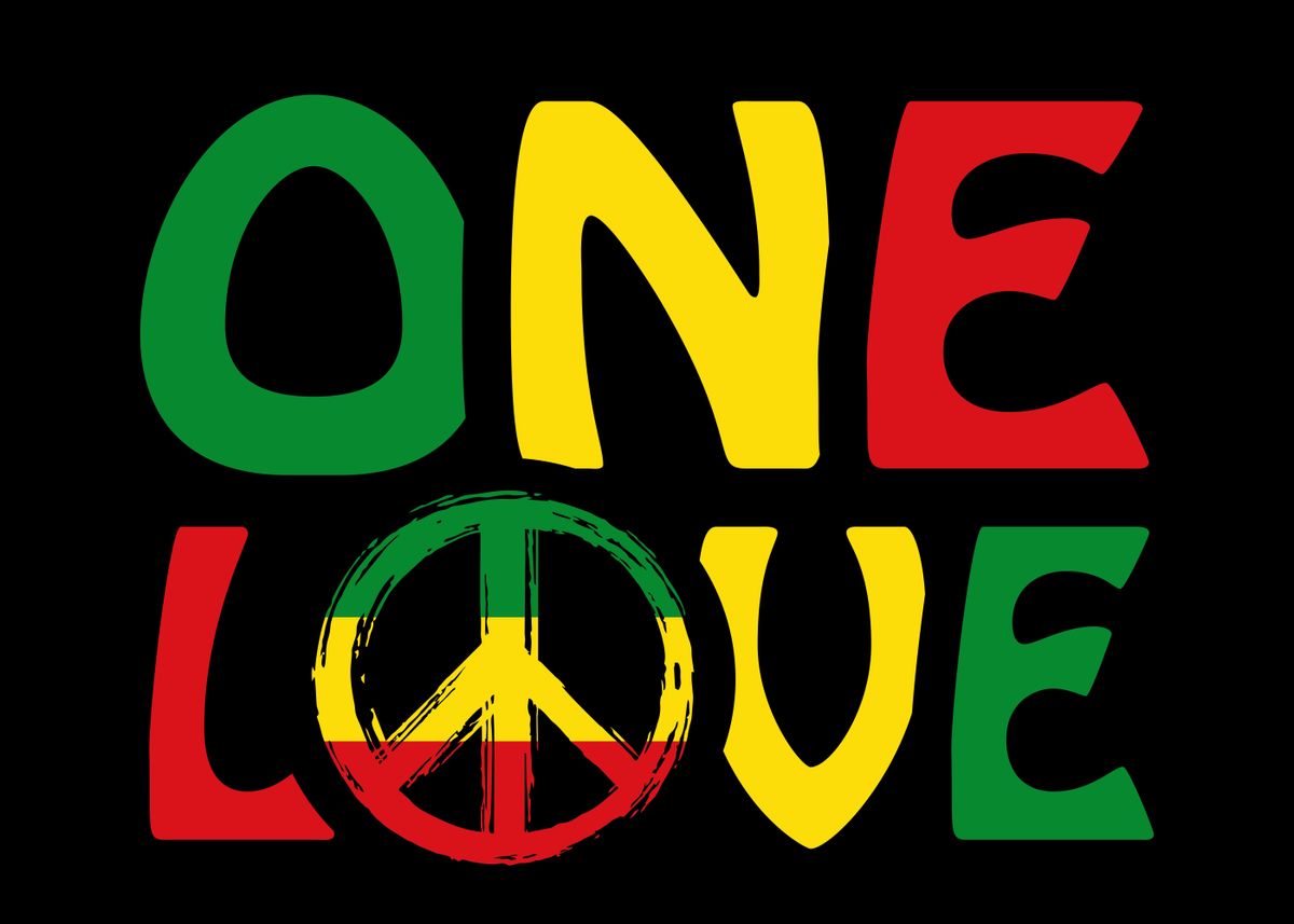 'One Love Reggae' Poster, picture, metal print, paint by ALMA Studio ...
