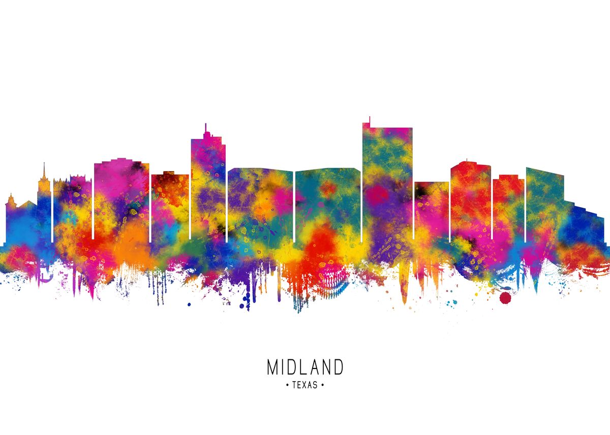 'Midland Texas Skyline' Poster, picture, metal print, paint by Towseef ...
