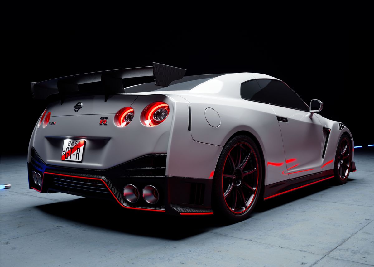 'NISSAN GTR R35 REAR' Poster, picture, metal print, paint by Nex ...