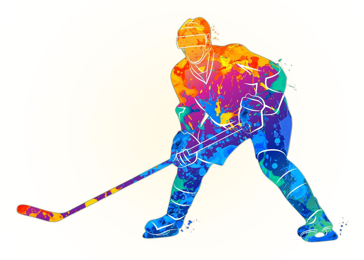 'Hockey player' Poster, picture, metal print, paint by Murray Oren ...