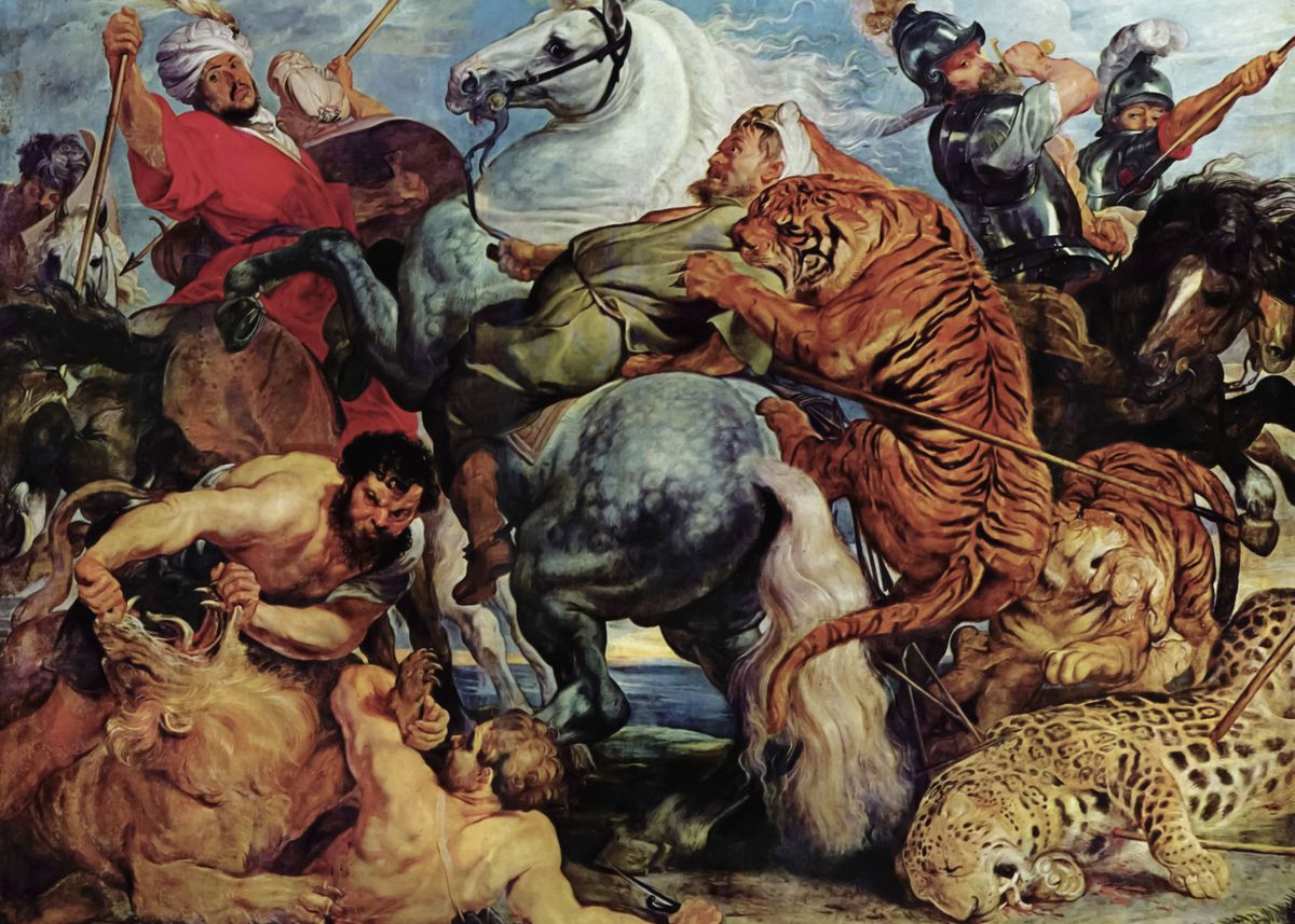 'The Tiger Hunt' Poster, picture, metal print, paint by Mango Art ...