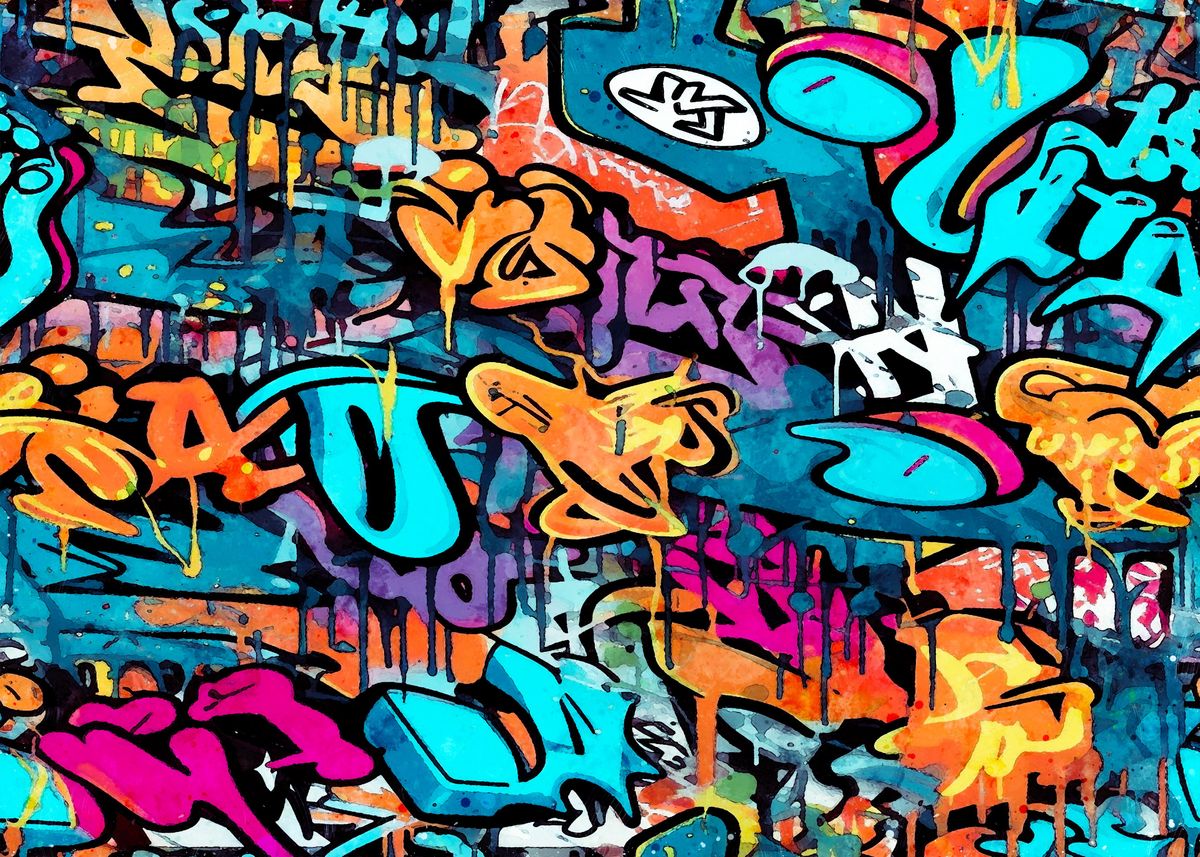 'Graffiti Poster' Poster, picture, metal print, paint by Grafitti ...