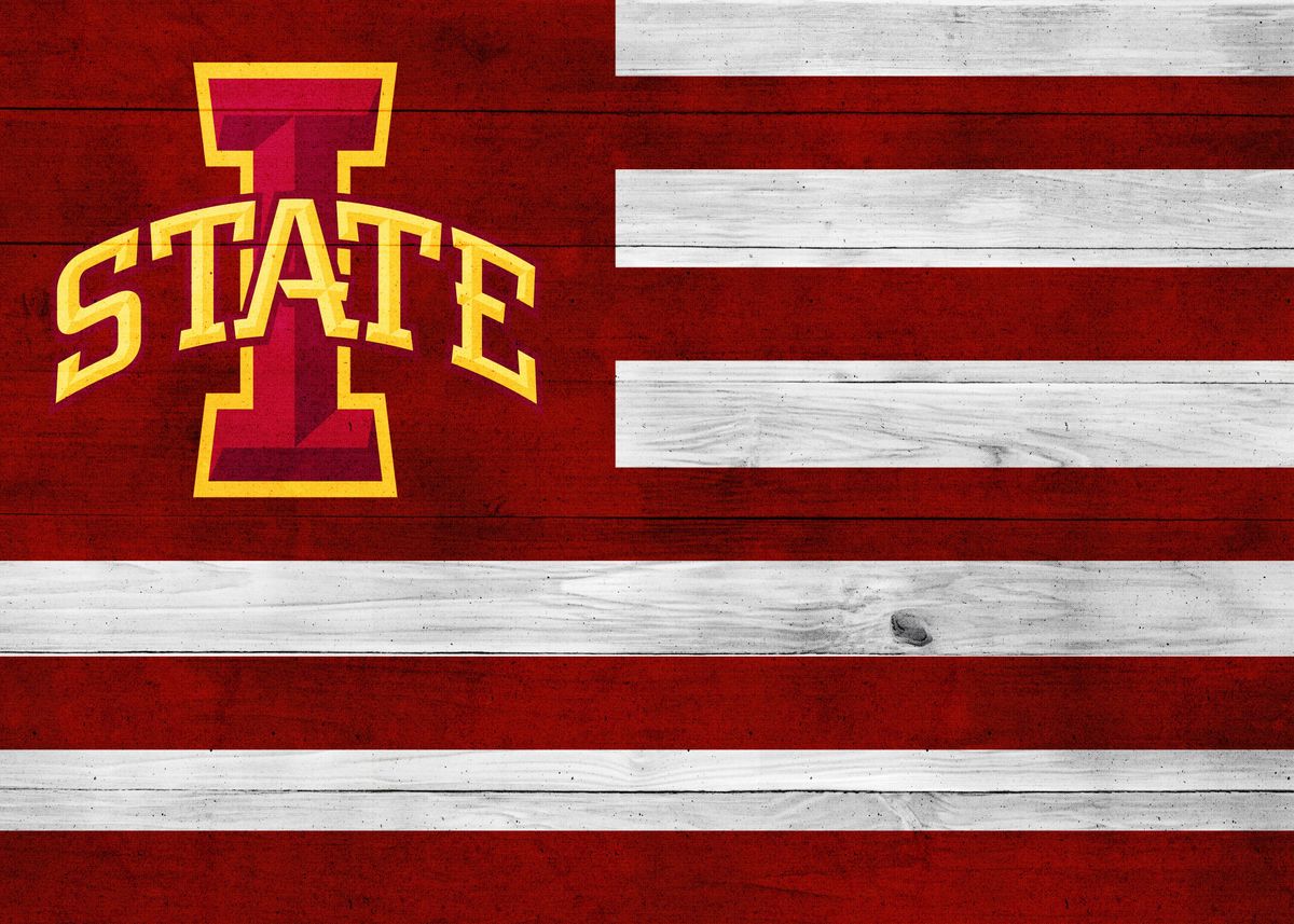 'Iowa Ames Football Flag' Poster, picture, metal print, paint by Nguyen ...