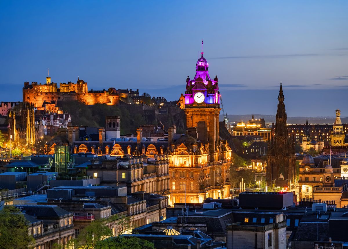 'Evening In Edinburgh' Poster, picture, metal print, paint by ...