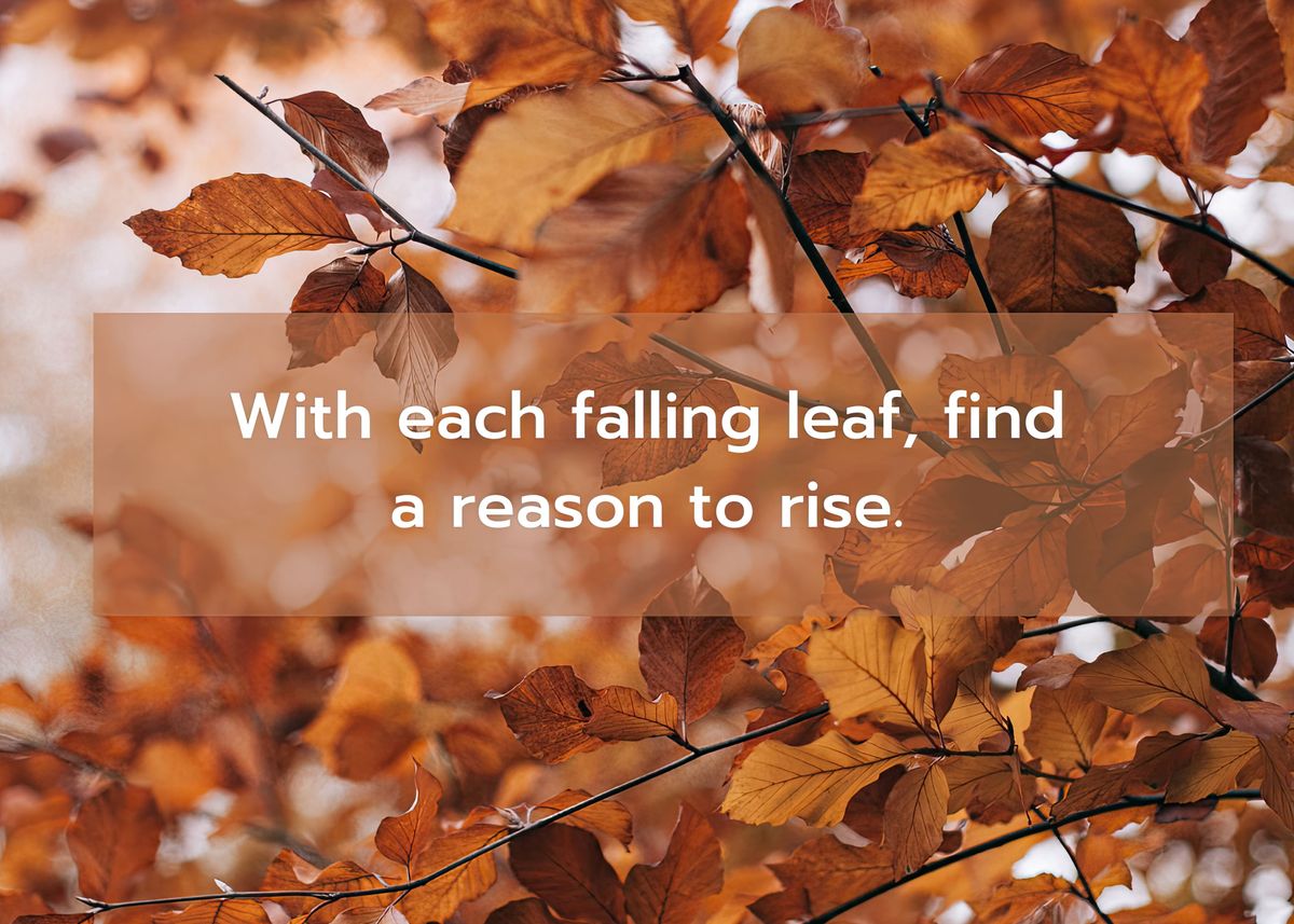 'Fall inspirational quotes' Poster, picture, metal print, paint by ...