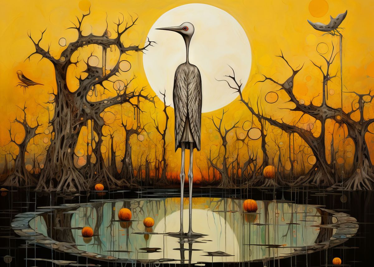 'Surreal swamp creature' Poster, picture, metal print, paint by Karen ...