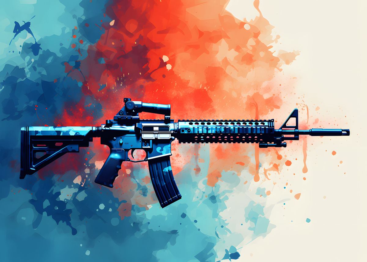 'Rifle Gun Abstract Deco' Poster, picture, metal print, paint by ...