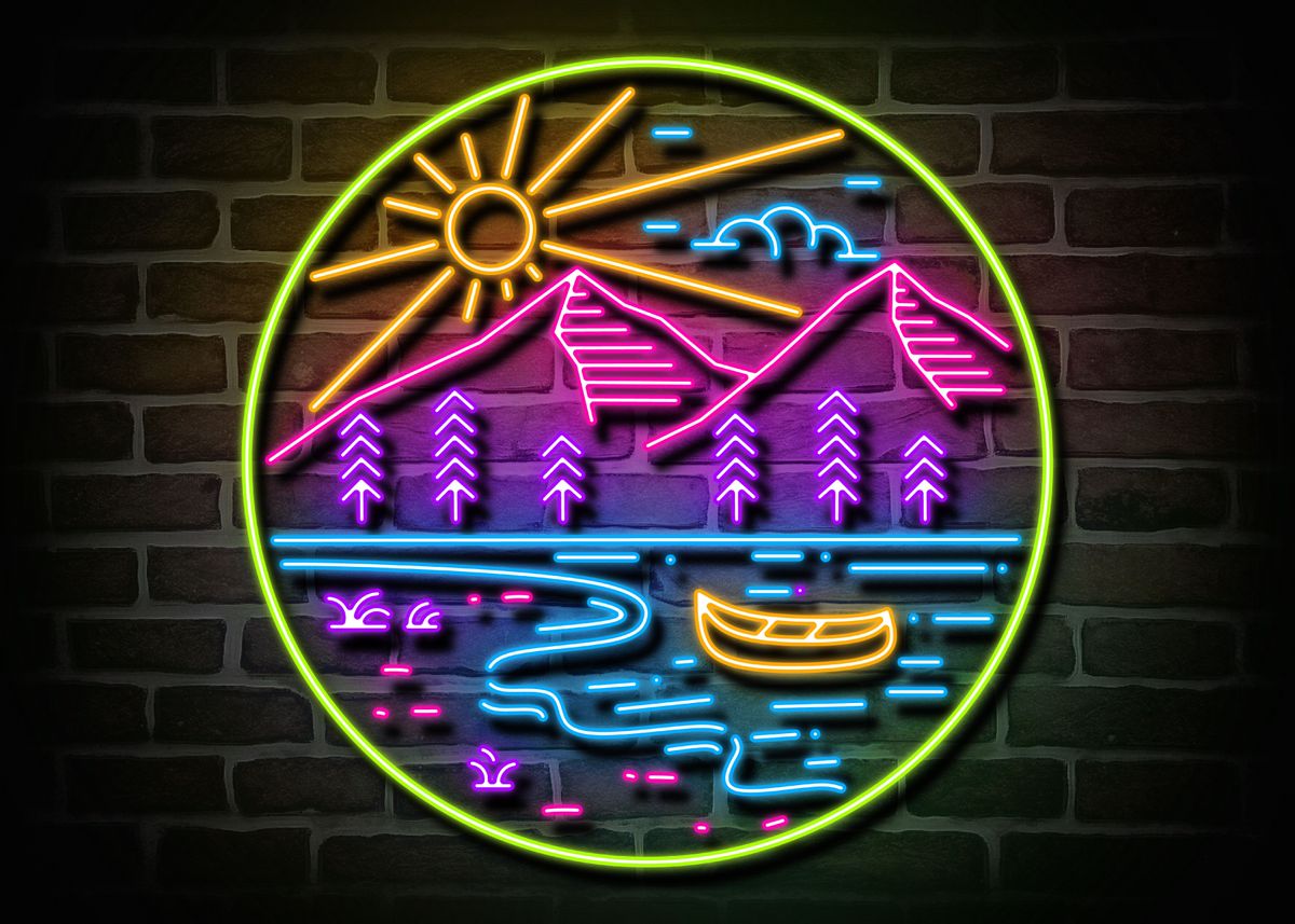 'Vacation Neon Sign' Poster, picture, metal print, paint by ...