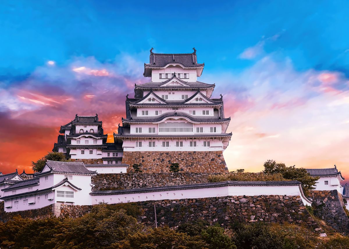 'Japanese Himeji Castle' Poster, picture, metal print, paint by Rodrigo ...