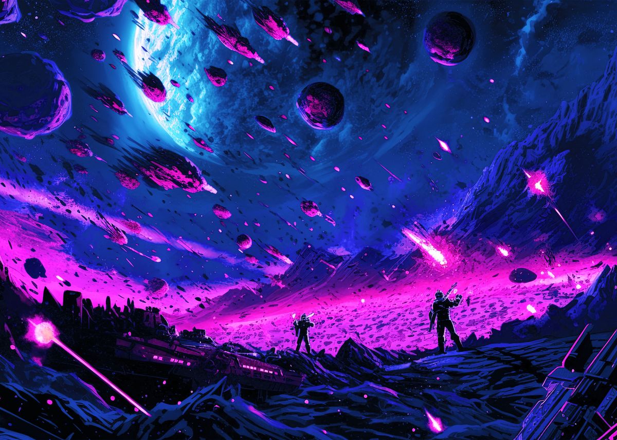 'Epic Space Battle' Poster, picture, metal print, paint by Jihana ...