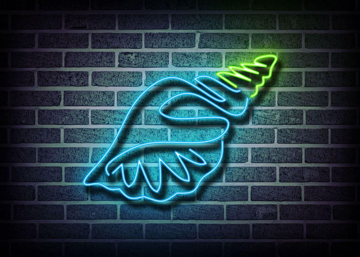 'Shells Neon Sign' Poster, picture, metal print, paint by Tovu Yovi ...