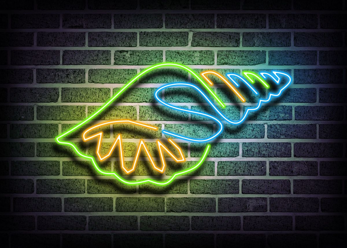 'Snail Neon Sign' Poster, picture, metal print, paint by Tovu Yovi ...