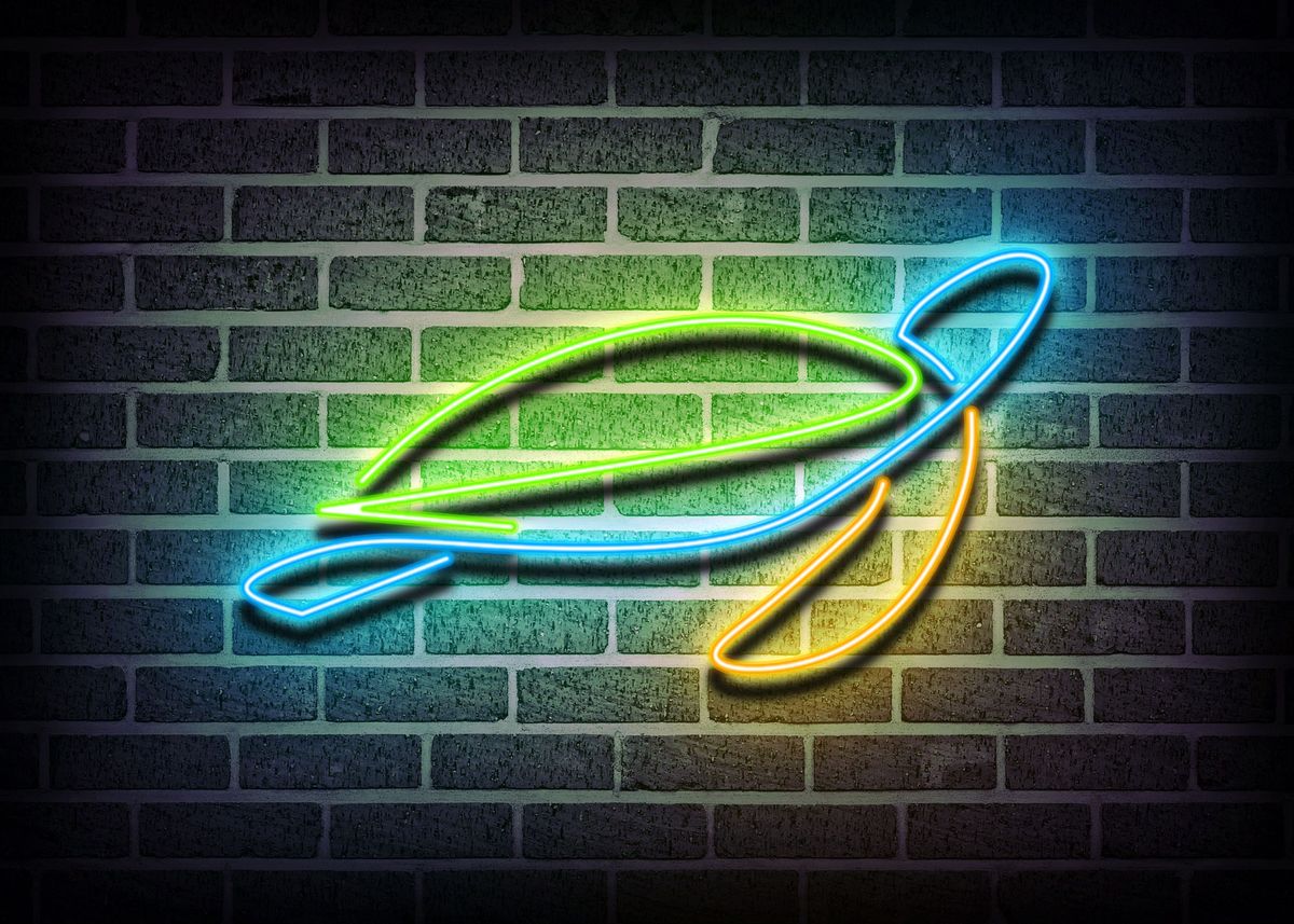 'Turtle Neon Sign' Poster, picture, metal print, paint by Tovu Yovi ...