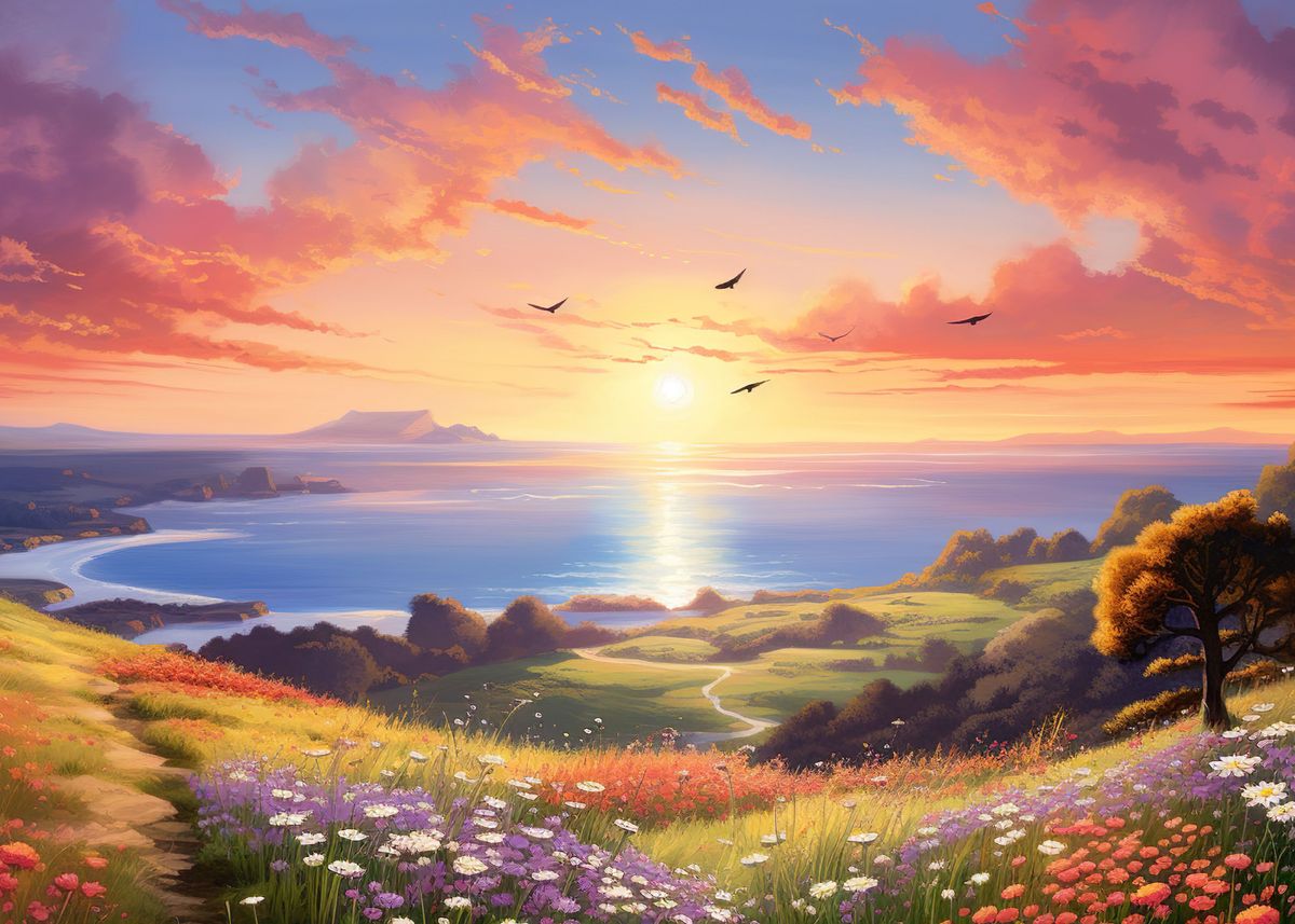 'Beautiful Nature Landscape' Poster, picture, metal print, paint by ...