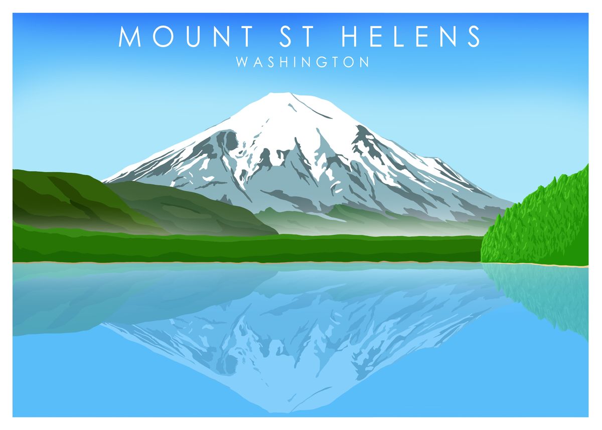 'Mount St Helens' Poster, picture, metal print, paint by OmegaArt ...