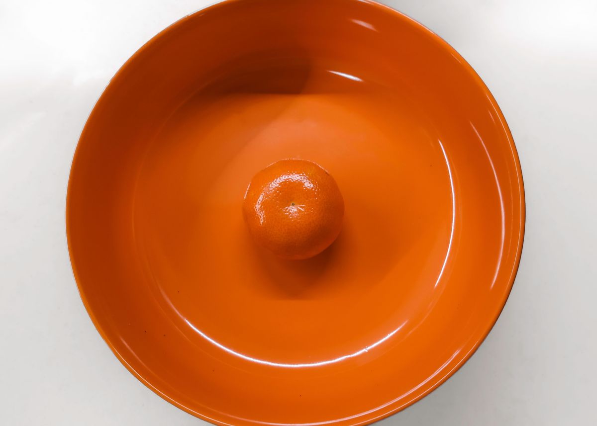 'minimal orange color ' Poster, picture, metal print, paint by Ingrid ...