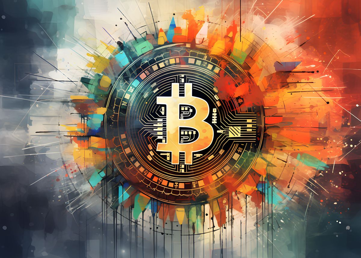 'Abstract Bitcoin Logo Art' Poster, picture, metal print, paint by ...