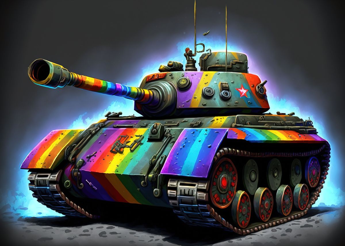 'Colorful Military Tank' Poster, picture, metal print, paint by Chad ...