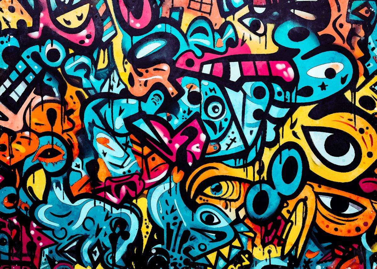 'Graffiti Poster' Poster, picture, metal print, paint by Grafitti ...