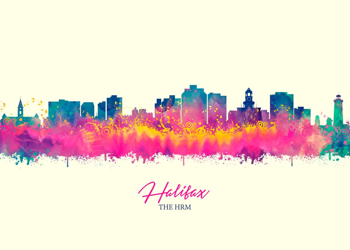 'Halifax The HRM' Poster, picture, metal print, paint by Denis Siggers ...