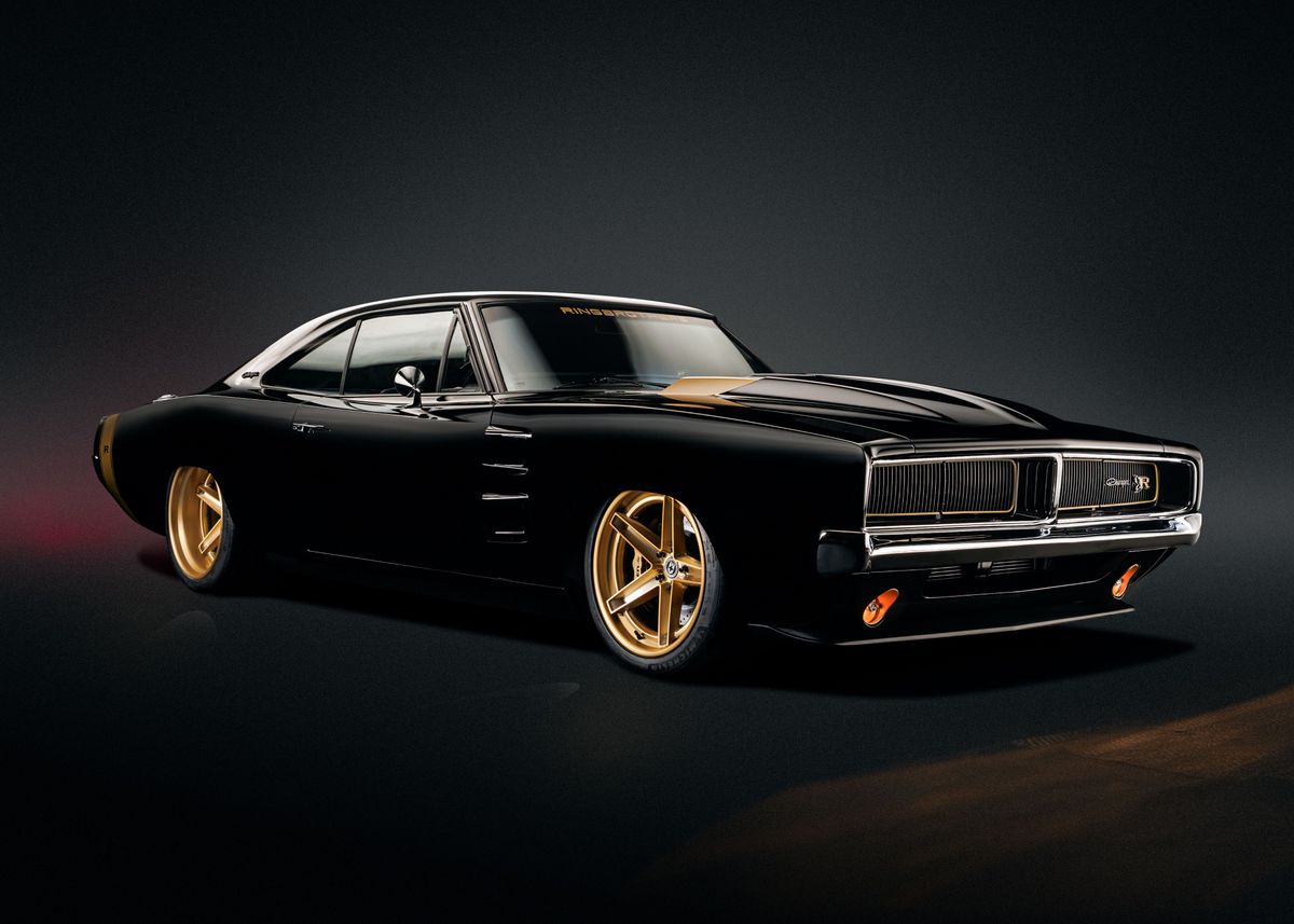 'Black dodge charger ' Poster, picture, metal print, paint by Auto ...