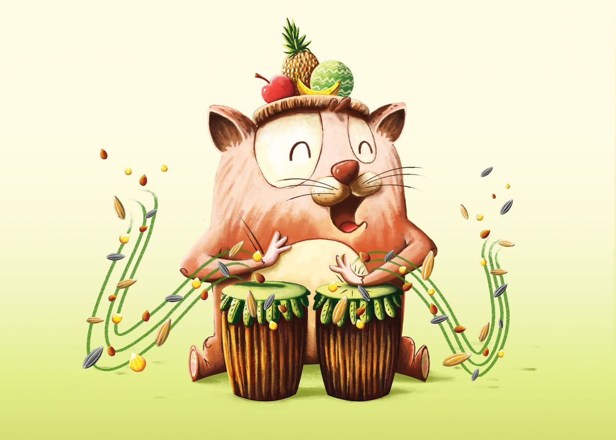 'Hamster Conga Drum' Poster, picture, metal print, paint by Fito ...