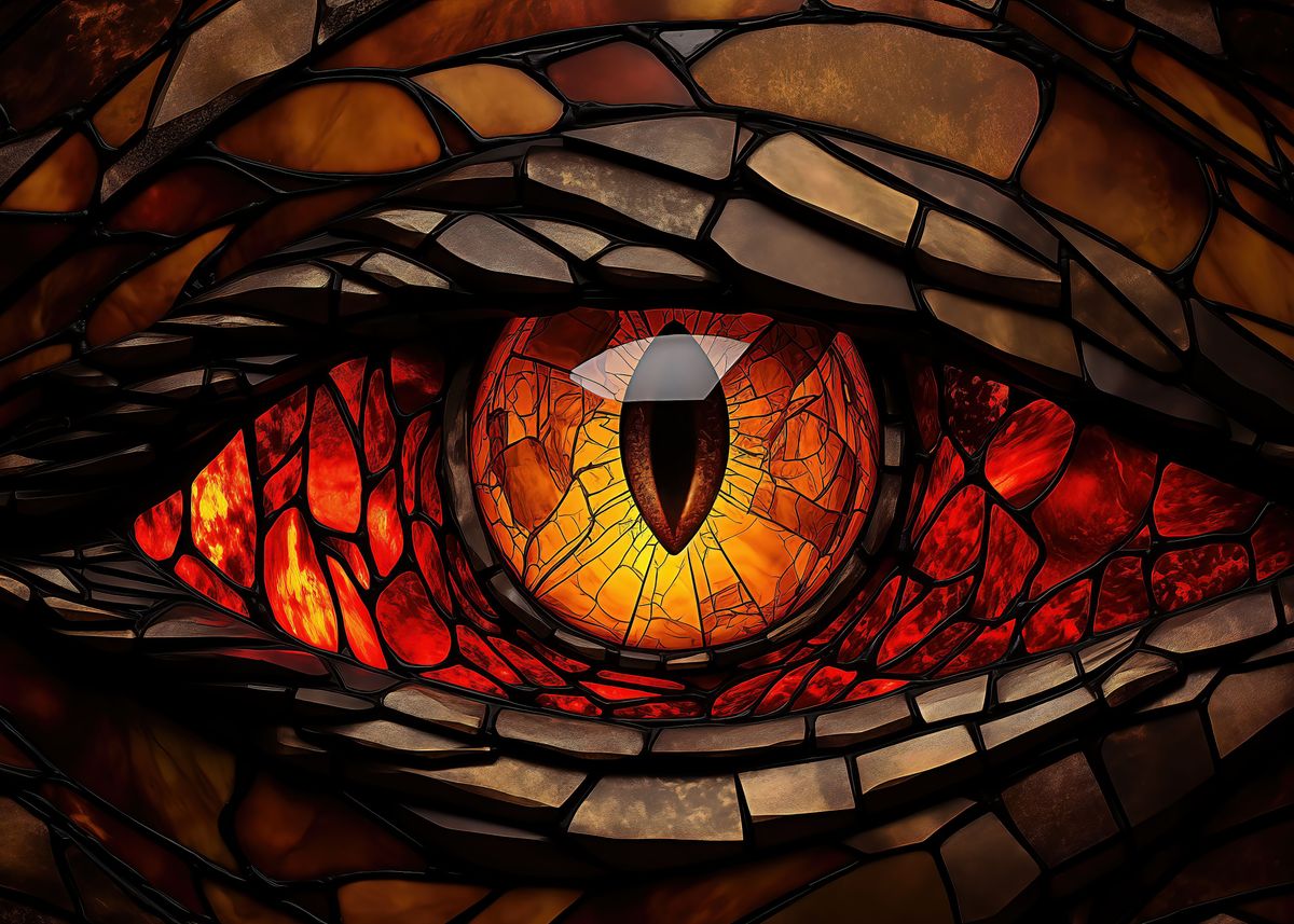 'Stained Glass Dragons Eye' Poster, picture, metal print, paint by ...