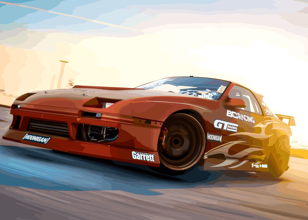 'Mazda RX7' Poster, picture, metal print, paint by 友達 | Displate