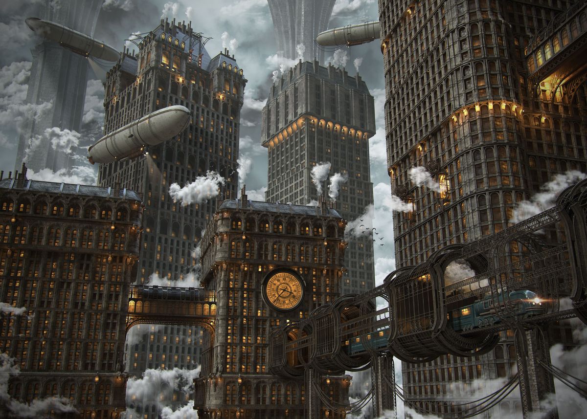 'Meenwerk Skyline' Poster, picture, metal print, paint by Luca Comoli ...
