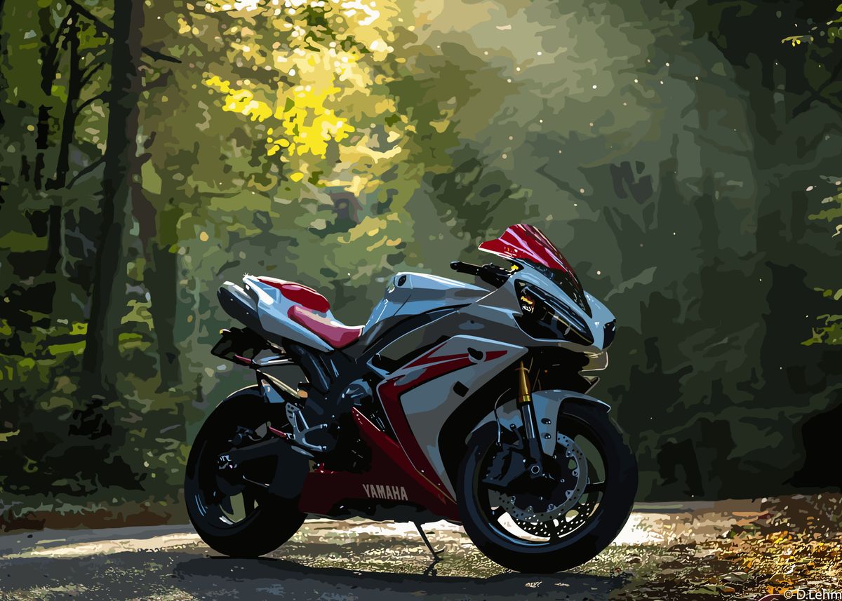 'yamaha r1' Poster, picture, metal print, paint by 友達 | Displate