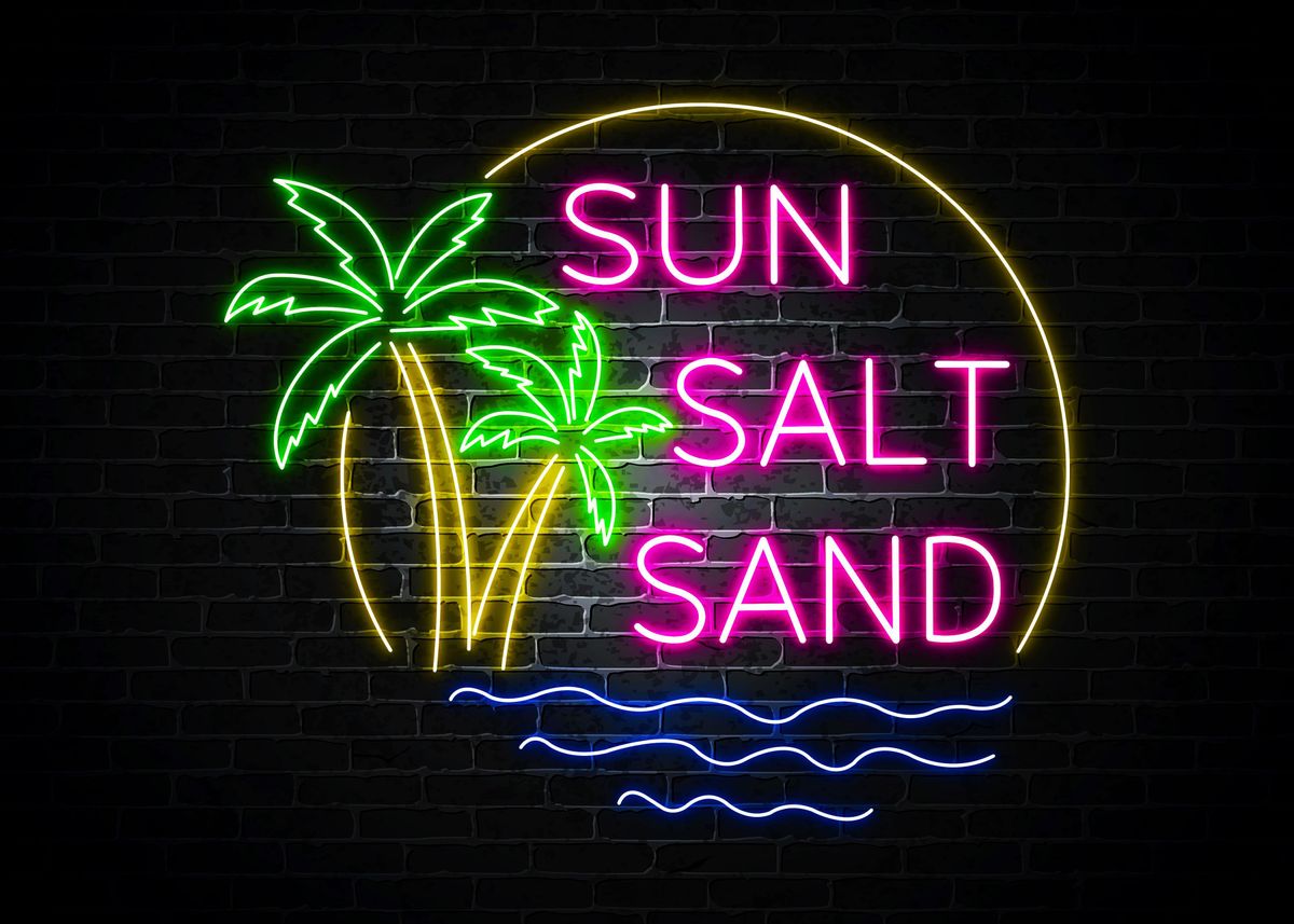 'Neon Summer ' Poster, picture, metal print, paint by Nayan Mclaughlin ...