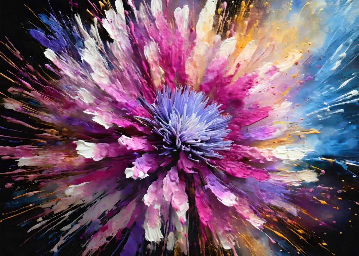 'Exploding Photon Flowers' Poster, picture, metal print, paint by Florian Neumann | Displate